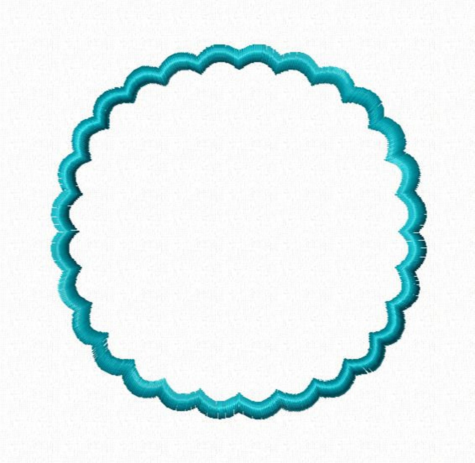 Scalloped Circle Applique Monogram Frames Machine Embroidery - Etsy