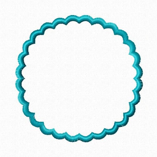 Scalloped Circle Applique Monogram Frames Machine Embroidery - Etsy