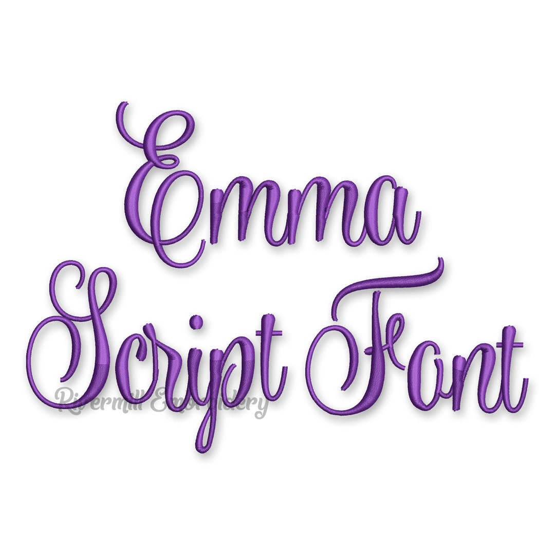 Emma Script Machine Embroidery Font Monogram Alphabet 3 Sizes - Etsy