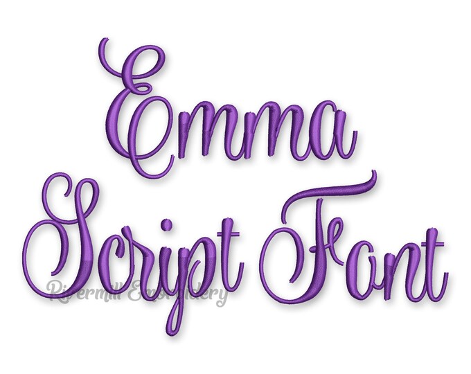 Emma Script Machine Embroidery Font Monogram Alphabet 3 Sizes - Etsy