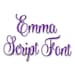 Emma Script Machine Embroidery Font Monogram Alphabet 3 Sizes - Etsy