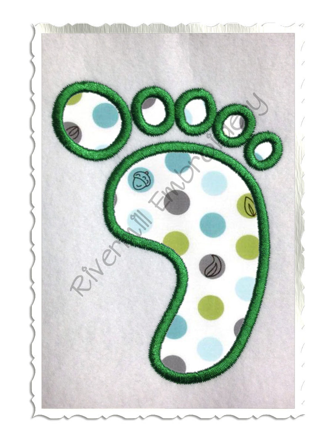 Applique Footprint Machine Embroidery Design - 4 Sizes - Instant ...