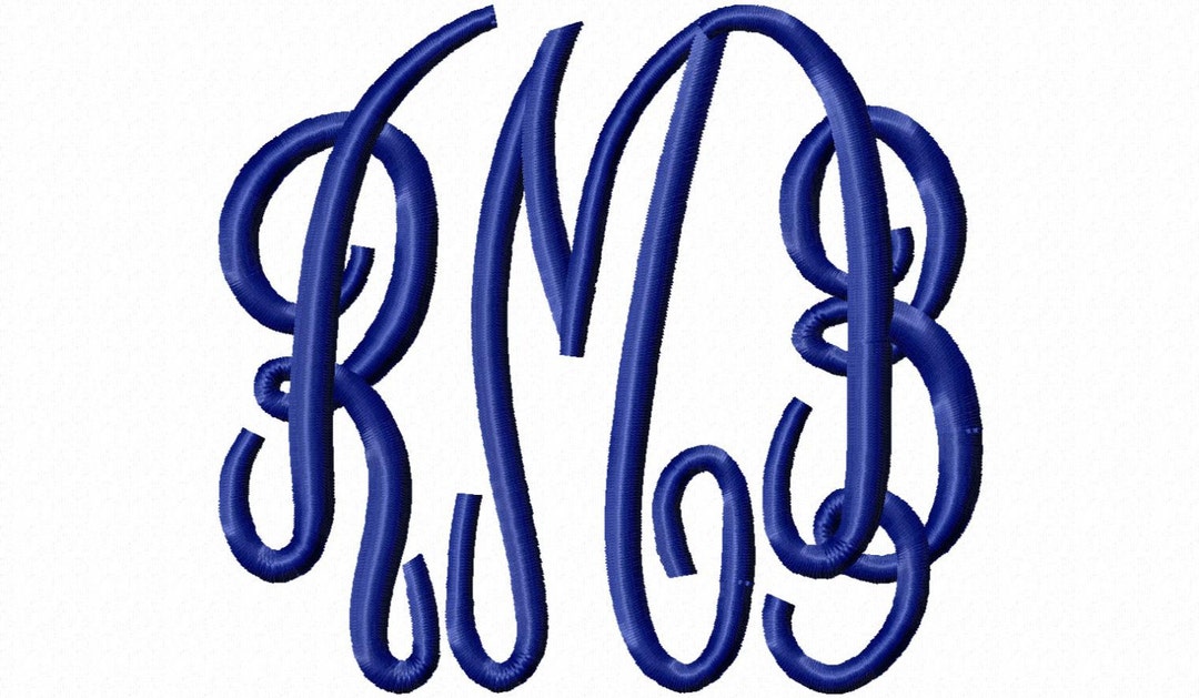 Custom Classic 3 Letter Monogram Embroidery Design - Choose Your ...