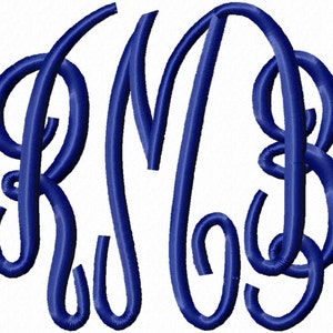 Custom Classic 3 Letter Monogram Embroidery Design - Choose Your ...