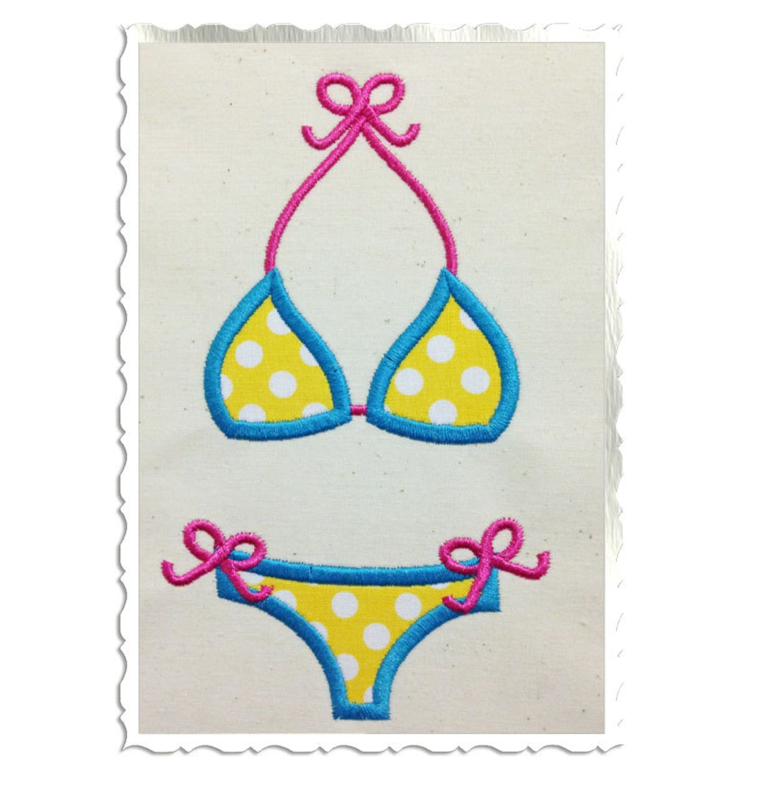 Applique Bikini Machine Embroidery Design - 4 Sizes - Instant Download ...