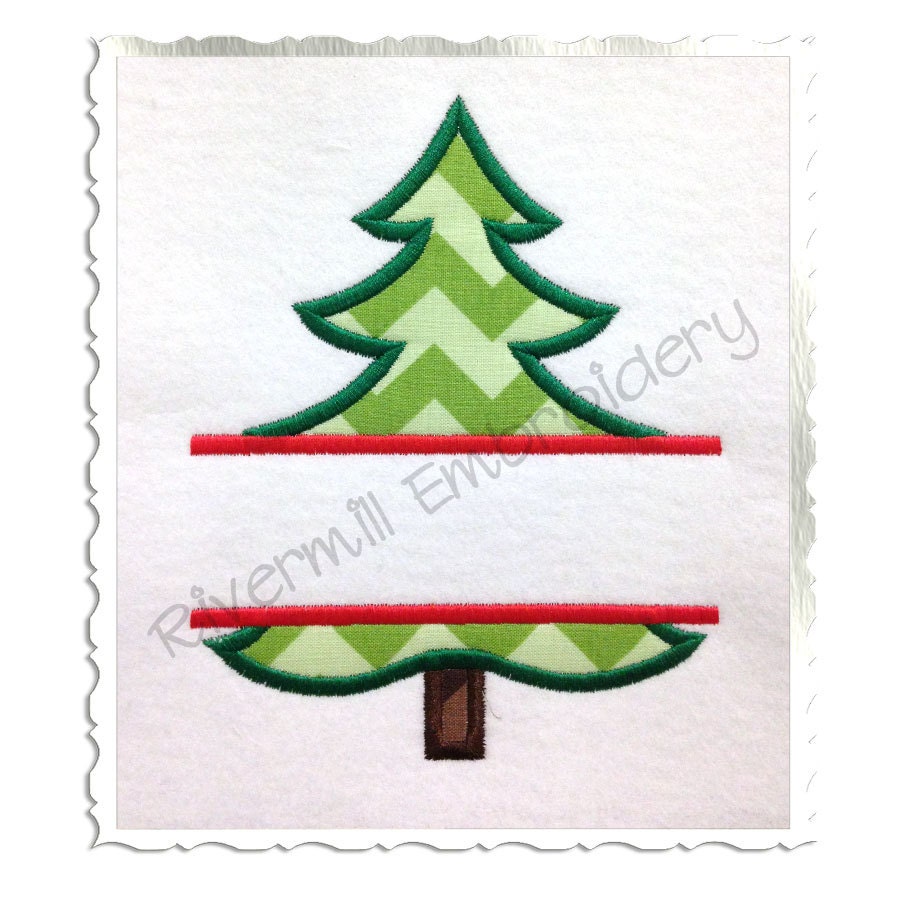 Split Applique Christmas Tree Machine Embroidery Design 5 - Etsy
