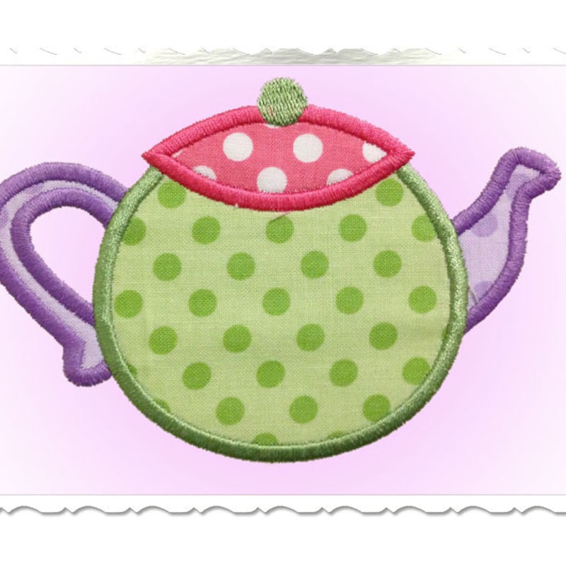 Teapot Applique Design - Etsy