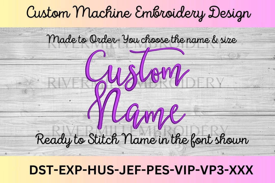 Custom Name Machine Embroidery Design File - Made to Order - Butterfly ...