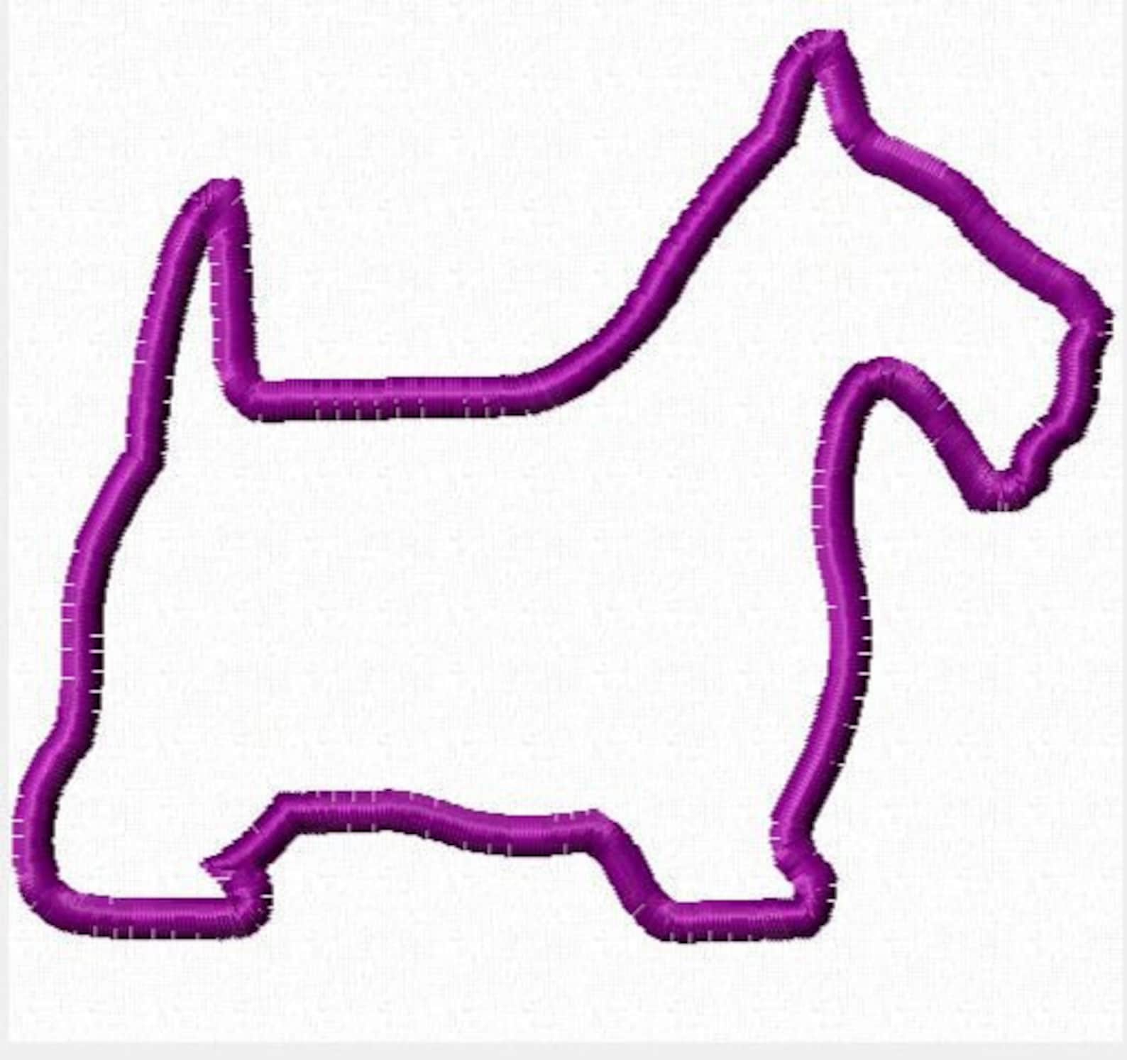 Scottie Dog Machine Embroidery Applique Design - 4 Sizes - Instant ...