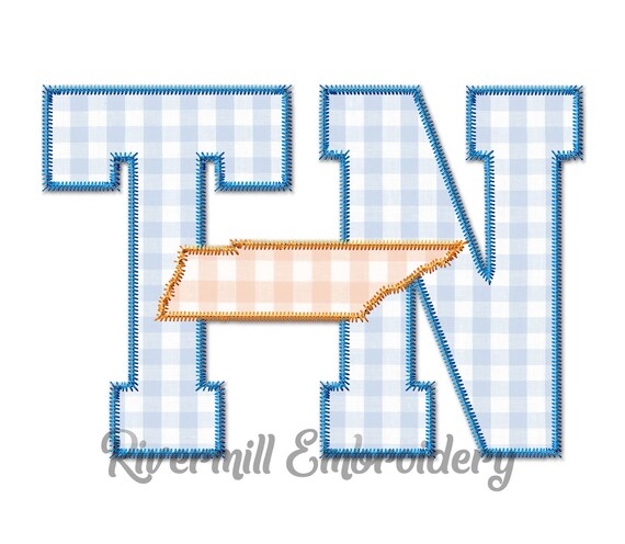 TN Tennessee Letters & State Zig Zag Applique Machine - Etsy