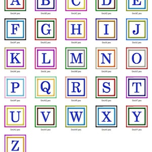 Double Square Monogram Machine Embroidery Font Alphabet - 4 Sizes - BX ...