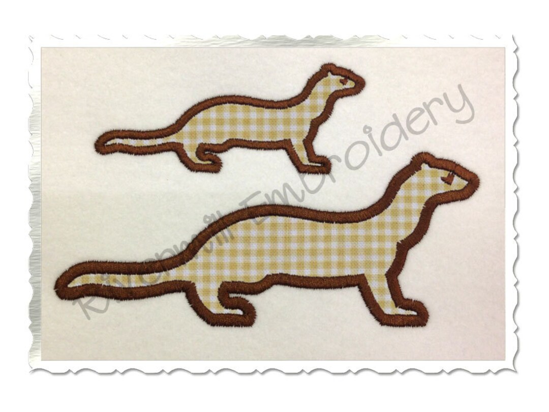 Applique Ferret Silhouette Machine Embroidery Design - 4 Sizes ...