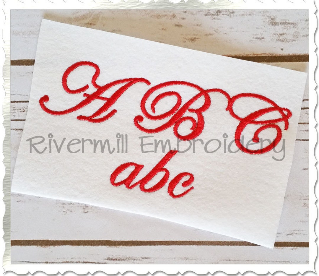 Edwardian Script Embroidery Font Alphabet - 1 1/2" Inch Size ONLY - BX ...