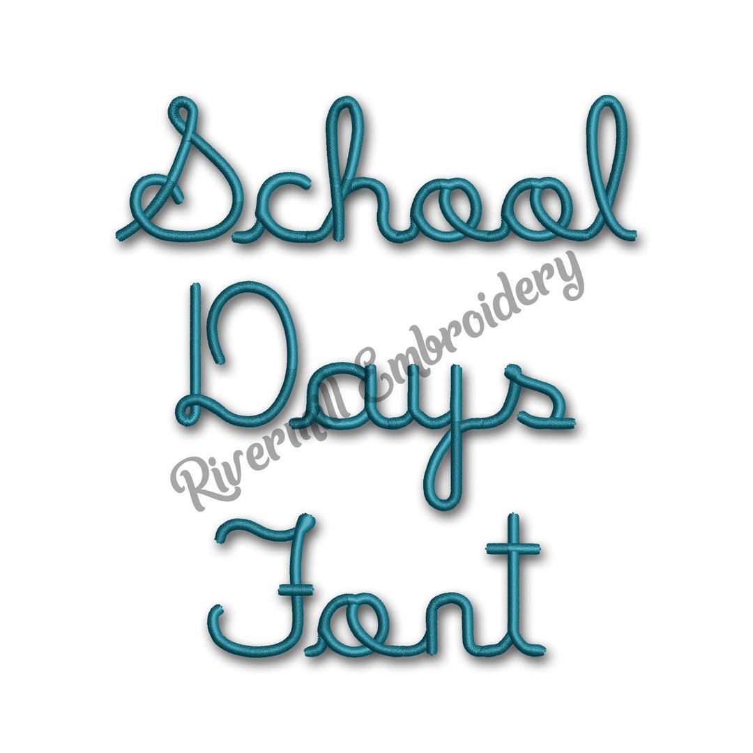 School Days Machine Embroidery Font Monogram Alphabet - 3 Sizes - BX ...