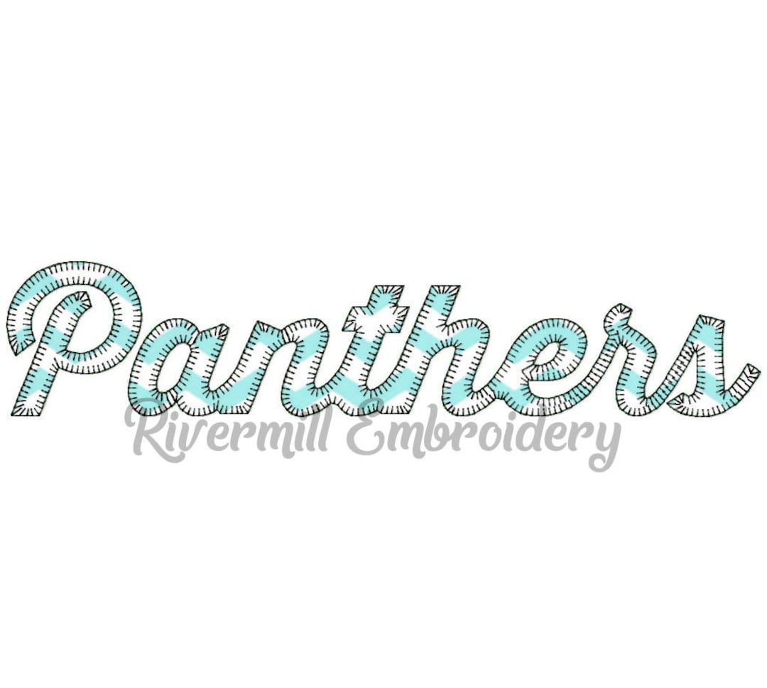 Panthers Blanket Stitch Machine Embroidery Design - 10" Wide - Instant ...