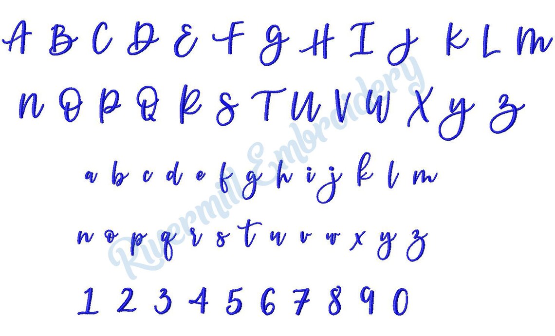 Small Katy Script Machine Embroidery Font Monogram Alphabet - Etsy