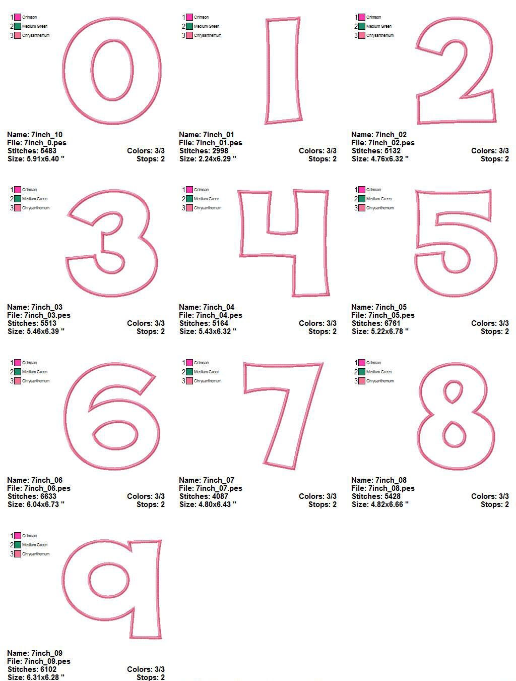 Happy Applique Numbers Machine Embroidery Design - 5 Sizes - Etsy