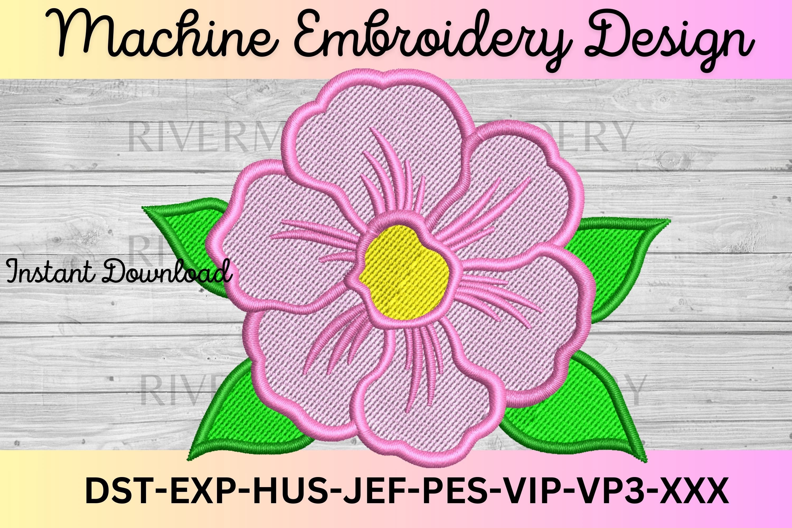 Flower Machine Embroidery Design - 3 Sizes - Instant Download PES DST ...