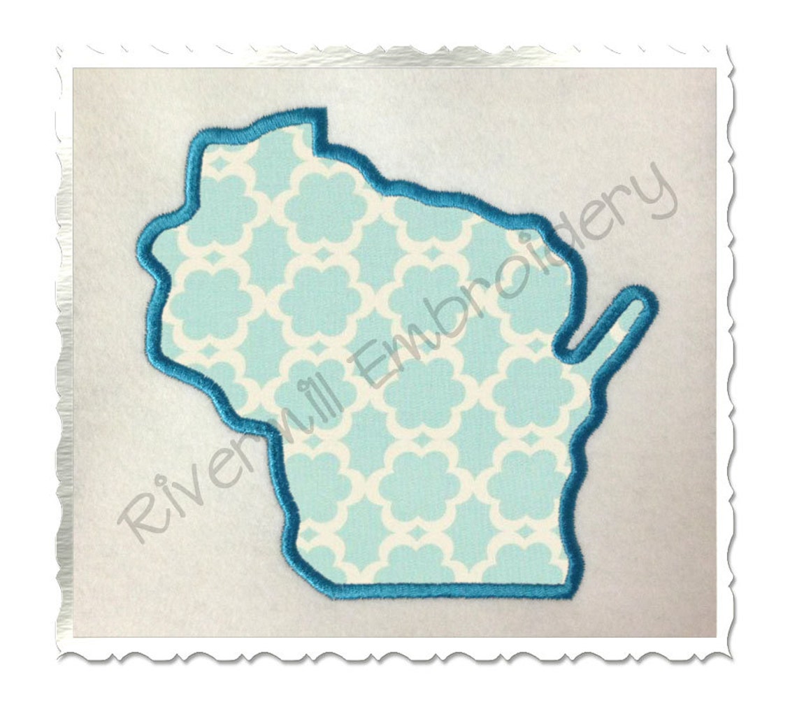 State of Wisconsin Applique Machine Embroidery Design 4 | Etsy