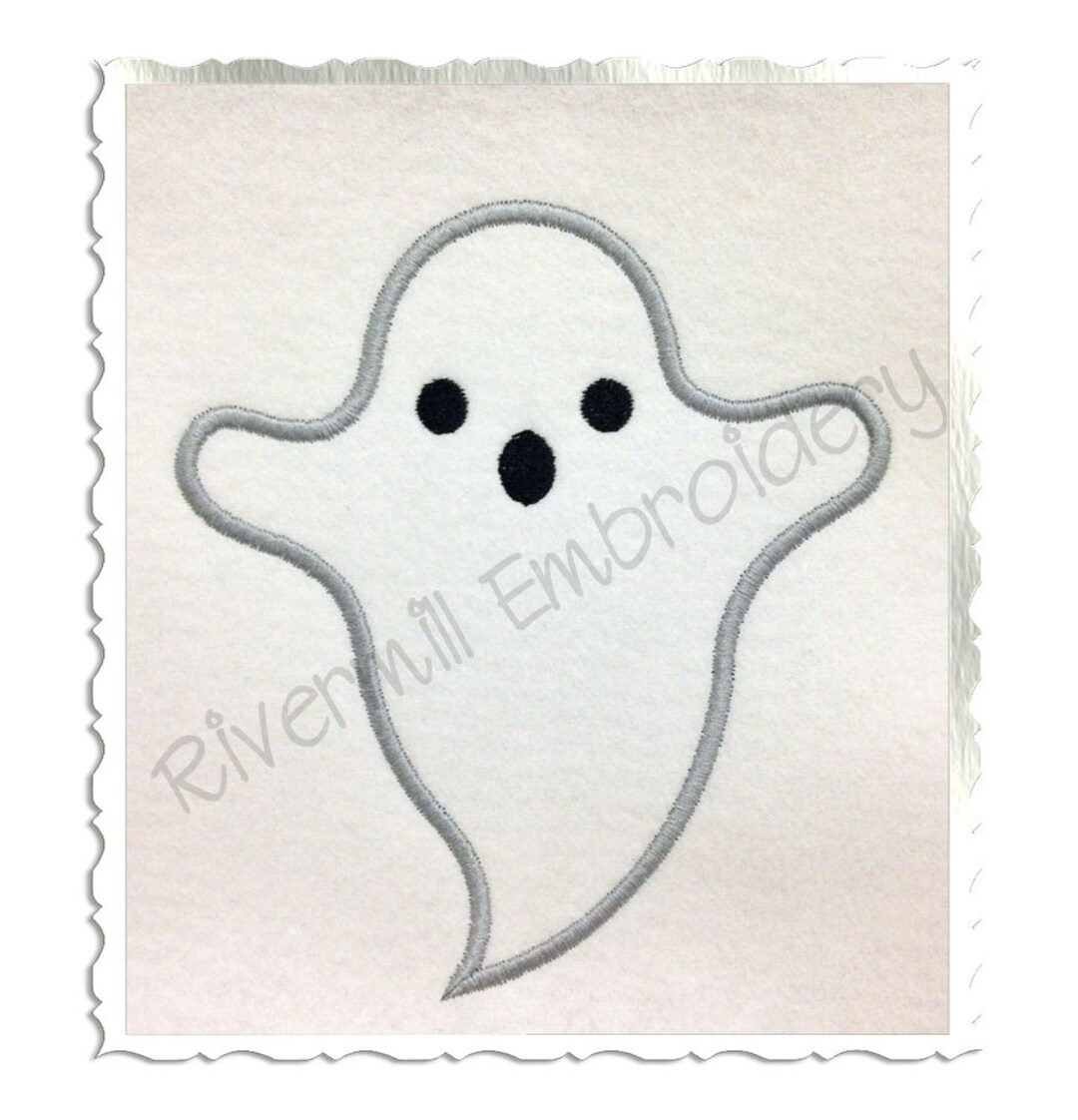 Applique Ghost Machine Embroidery Design - 4 Sizes - Instant Download ...
