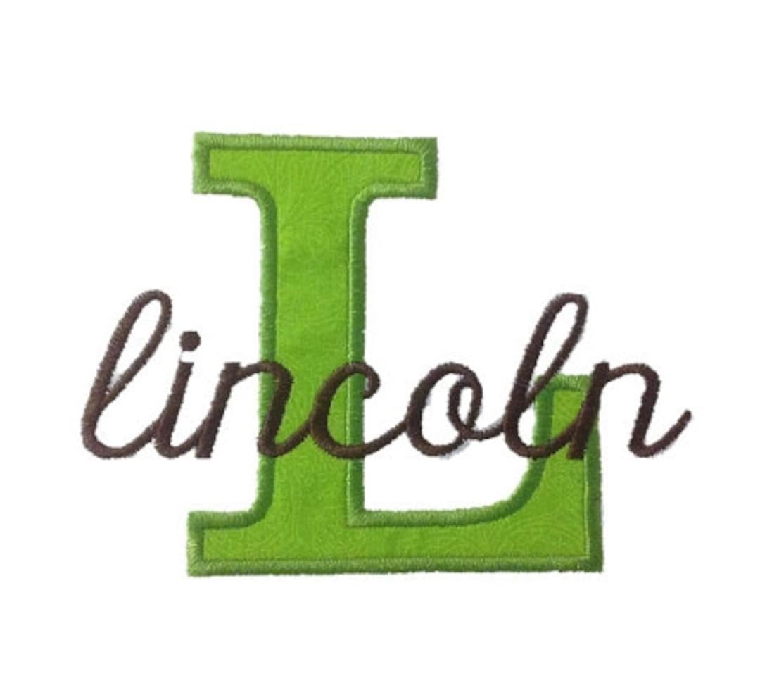 Lincoln Applique Machine Embroidery Font Monogram Alphabet - 5 Sizes ...