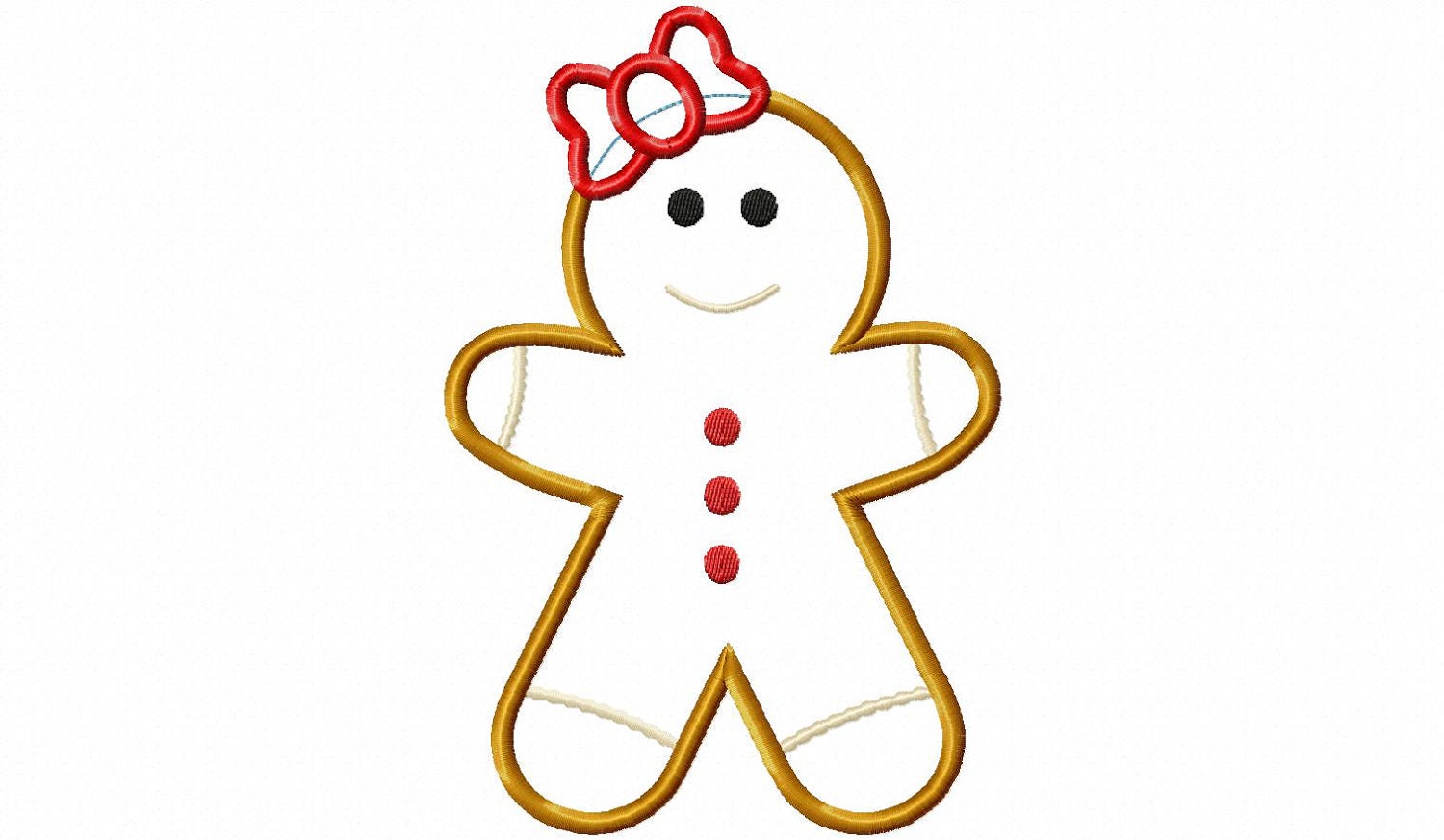 Gingerbread Girl Applique Machine Embroidery Design 4 Sizes | Etsy