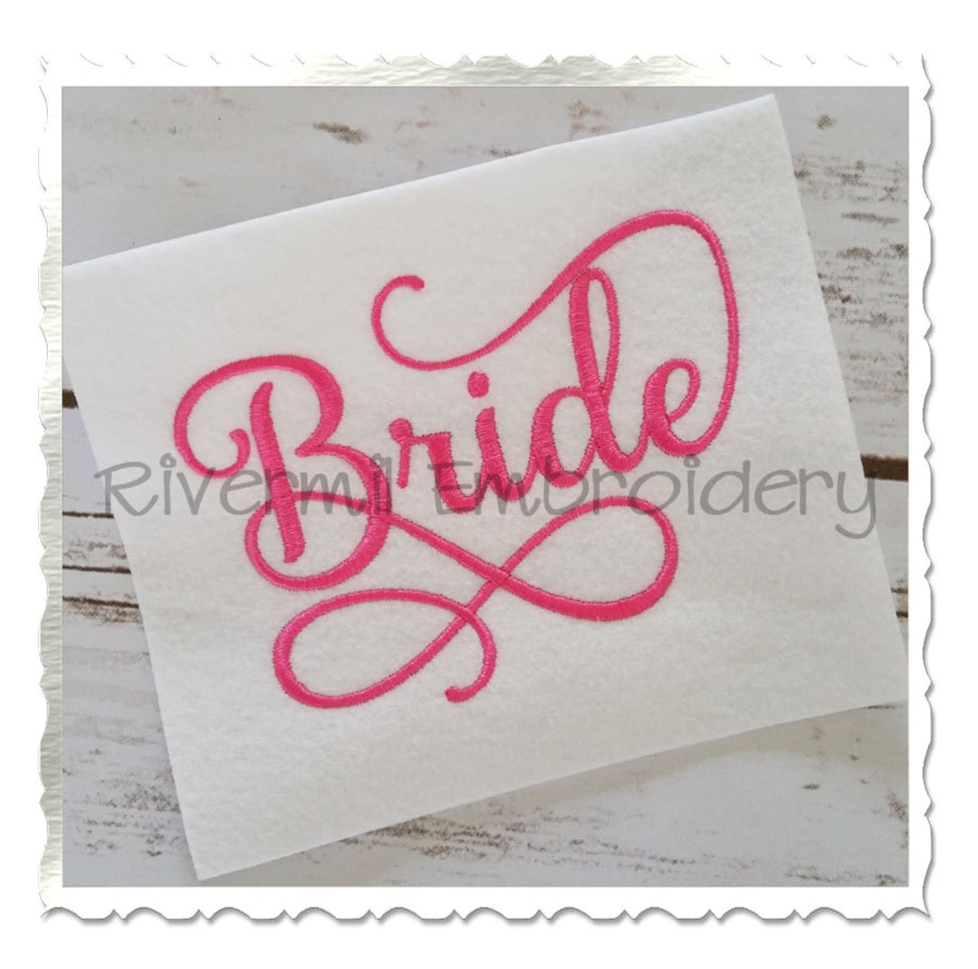 Bride Machine Embroidery Word Design - 3 Sizes - Etsy