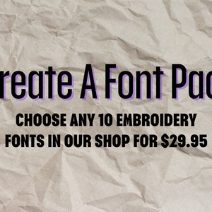 Create Your Own Embroidery Font Designs Pack - Choose 10 Fonts for 29. ...