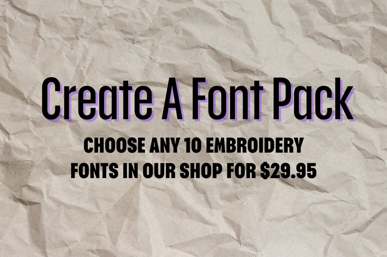 Create Your Own Embroidery Font Designs Pack - Choose 10 Fonts for 29. ...
