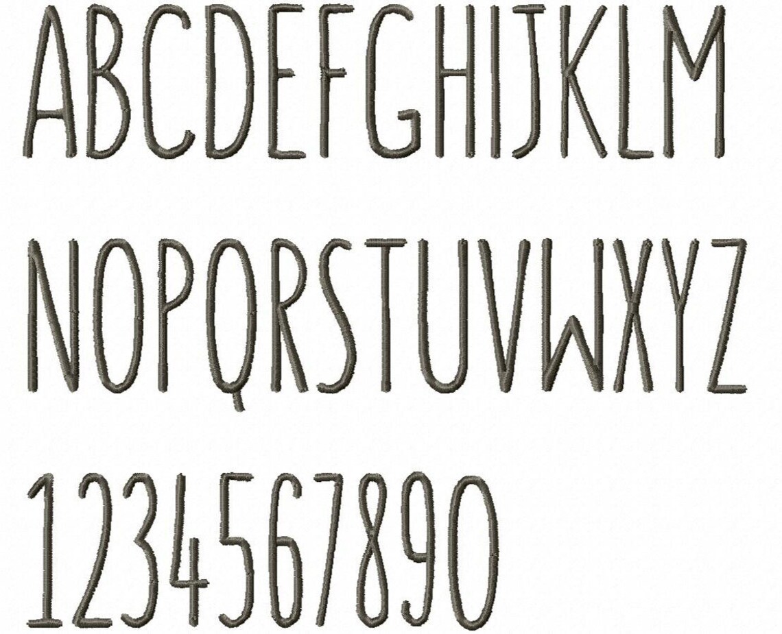 Farm Style Machine Embroidery Font Monogram Alphabet 3 Sizes - Etsy