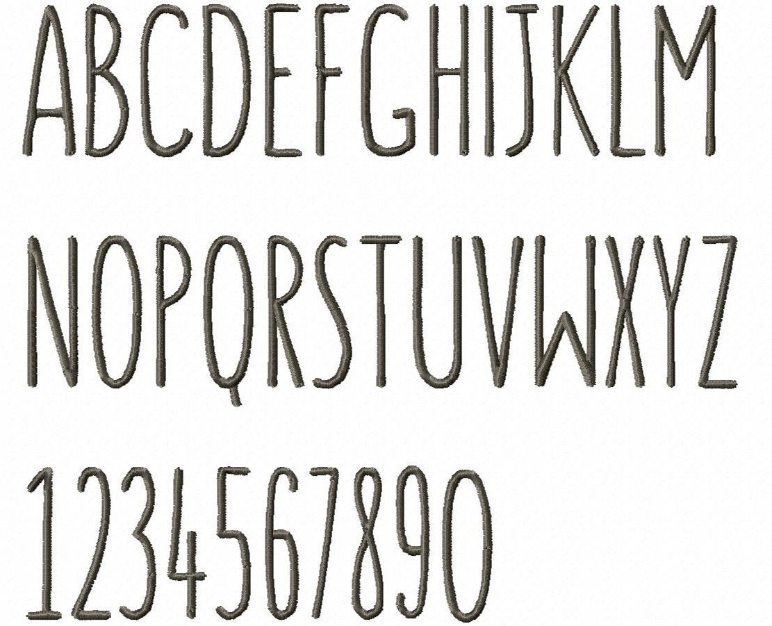 Farm Style Machine Embroidery Font Monogram Alphabet 3 Sizes | Etsy