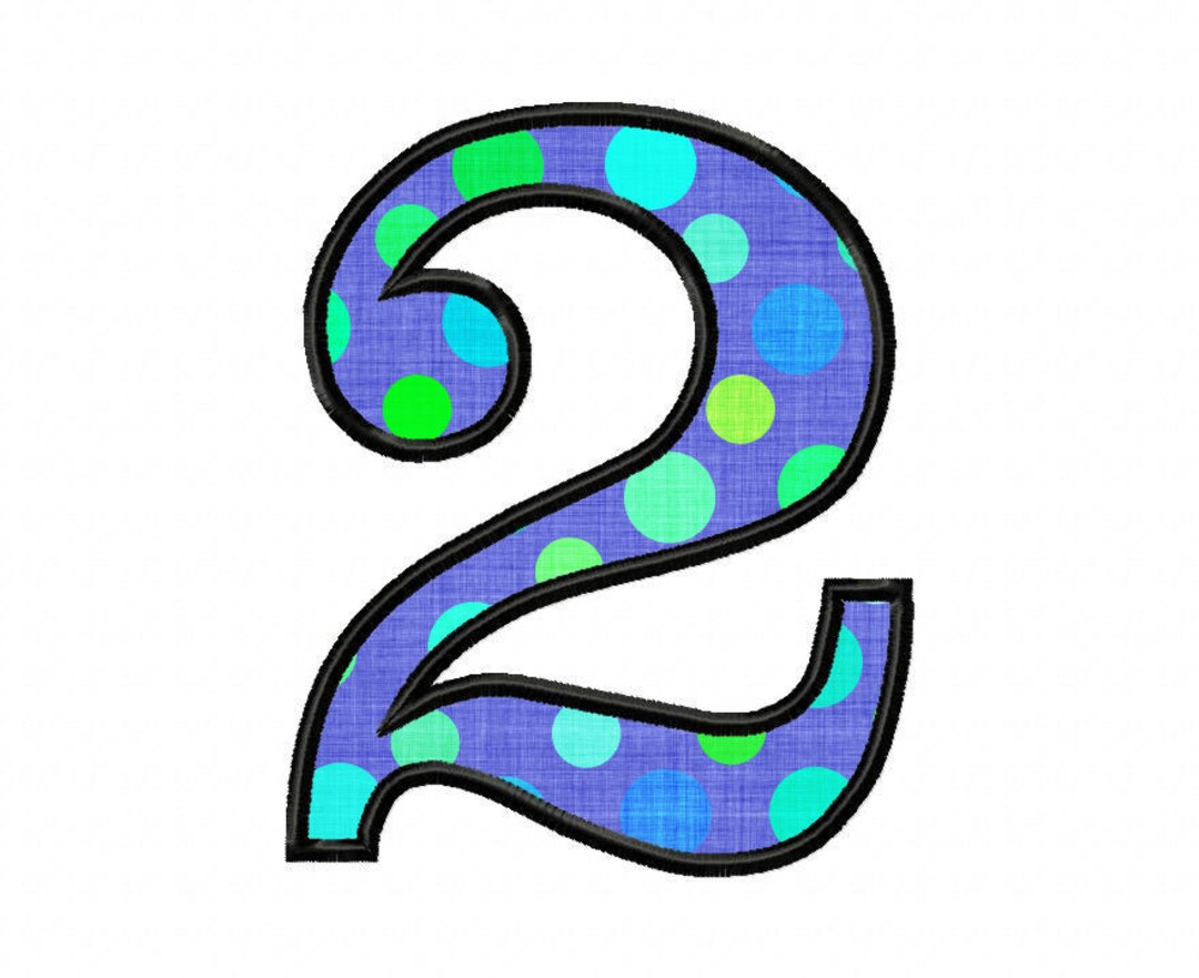 Simple Applique Numbers (set 2) Machine Embroidery Designs - 5 Sizes ...