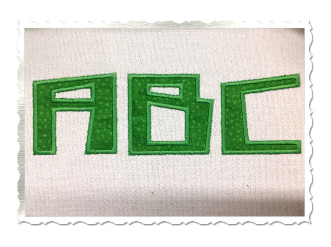 Blocky Applique Machine Embroidery Font Monogram Alphabet - 4 Sizes ...