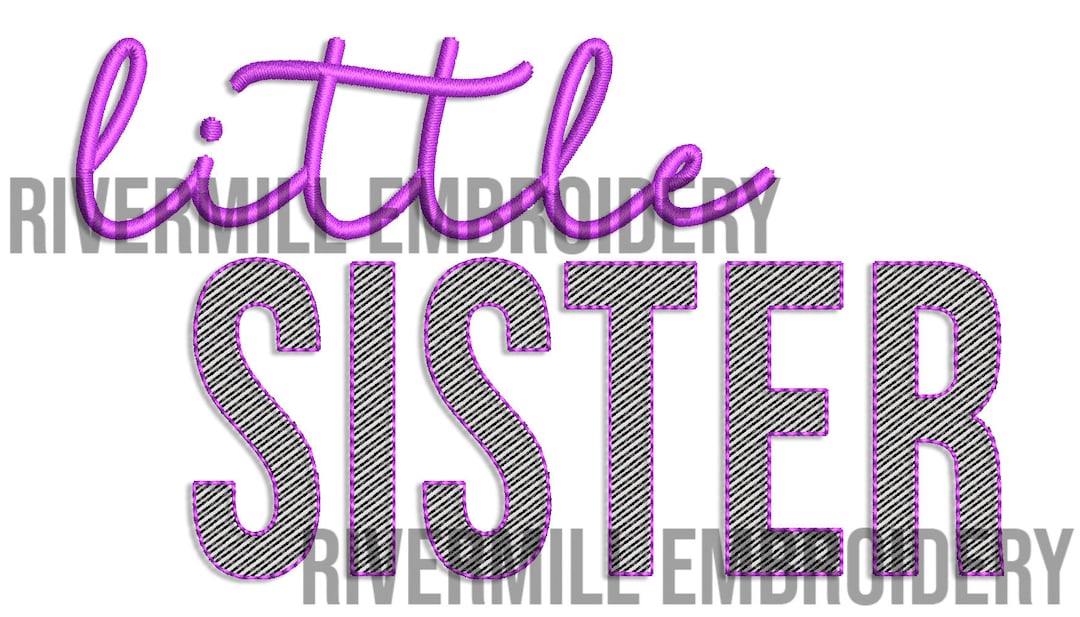 Little Sister Machine Embroidery Design - 4 Sizes - Etsy