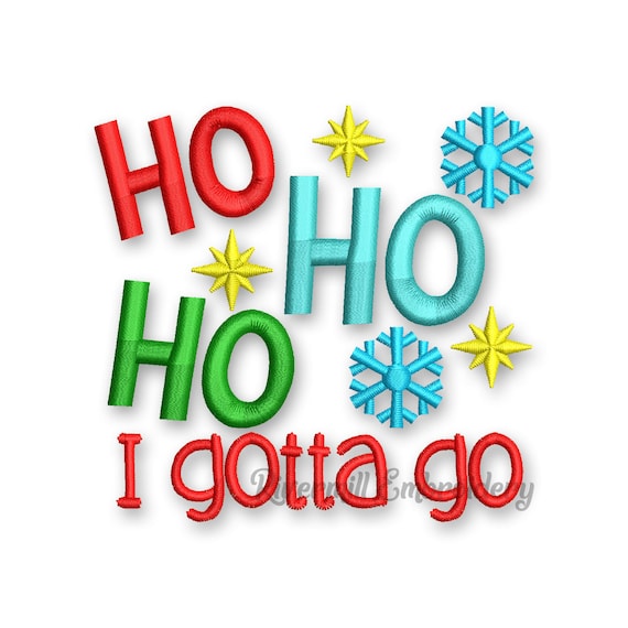 Ho Ho Ho I Gotta Go Christmas Toilet Paper Machine Embroidery | Etsy