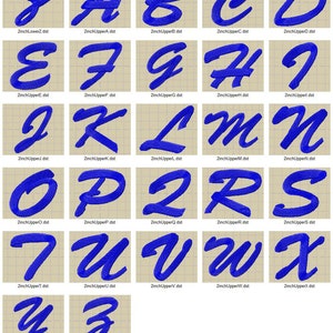 Casual Script Machine Embroidery Font Monogram Alphabet - 3 Sizes - BX ...