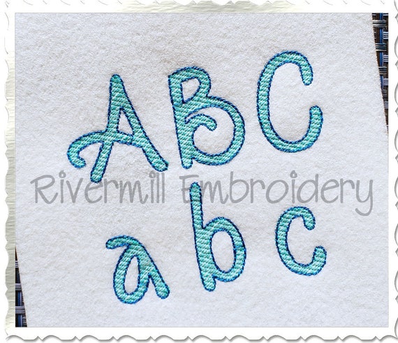 Sketch Style Jackson Machine Embroidery Font Monogram Alphabet | Etsy