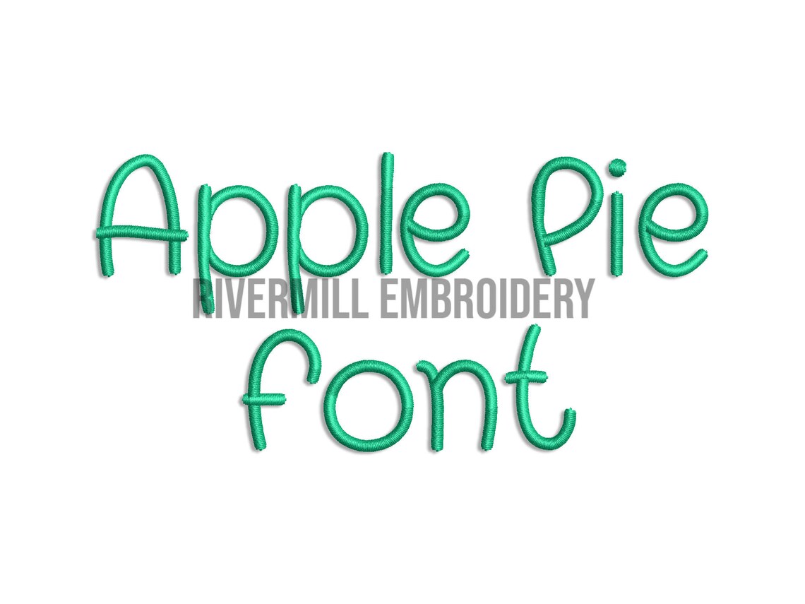 Apple Pie Machine Embroidery Font Alphabet - 3 Sizes - BX Files Instant ...