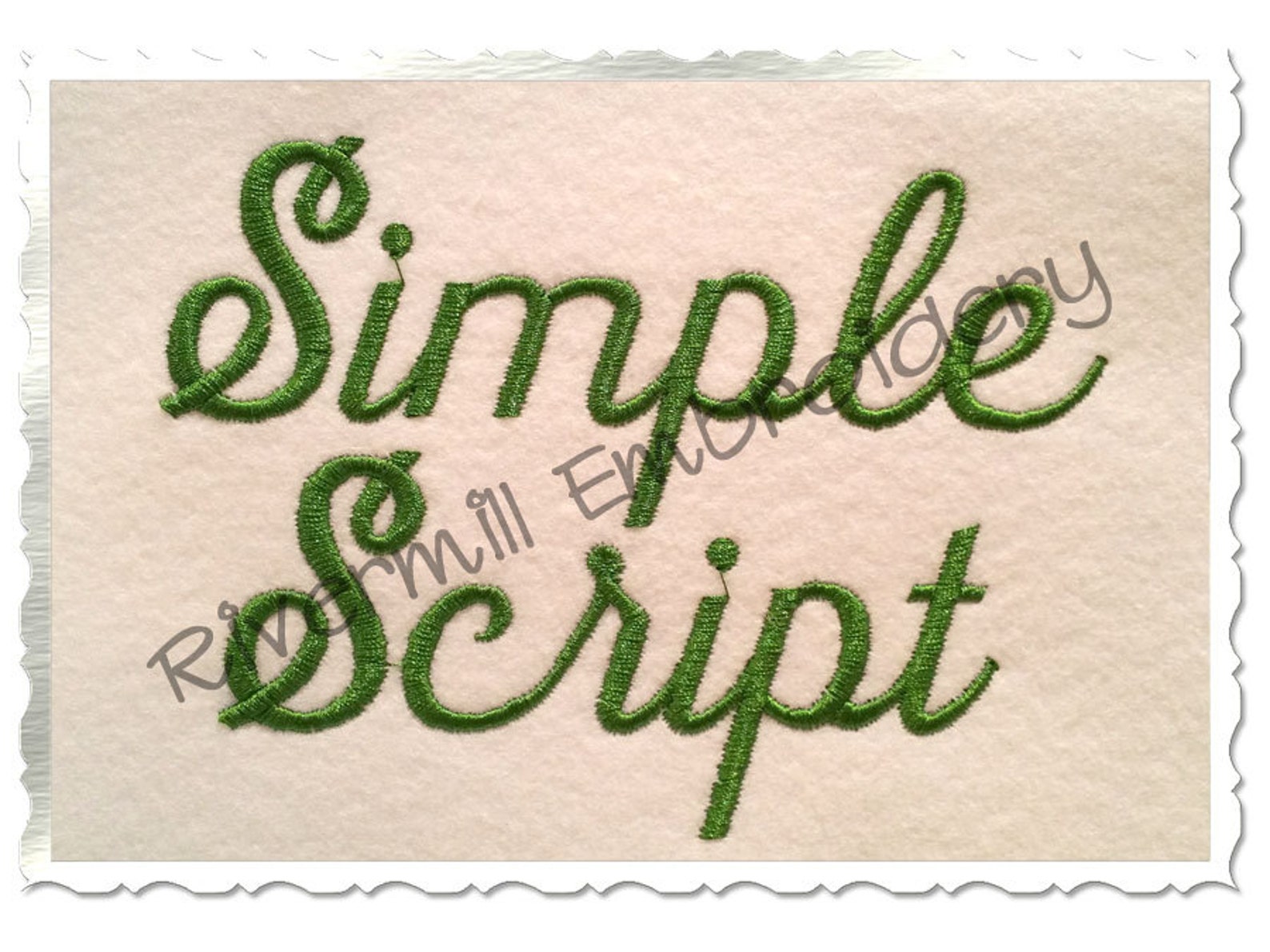 Simple Script Machine Embroidery Font Alphabet - 1 1/2" Inch Size ONLY ...