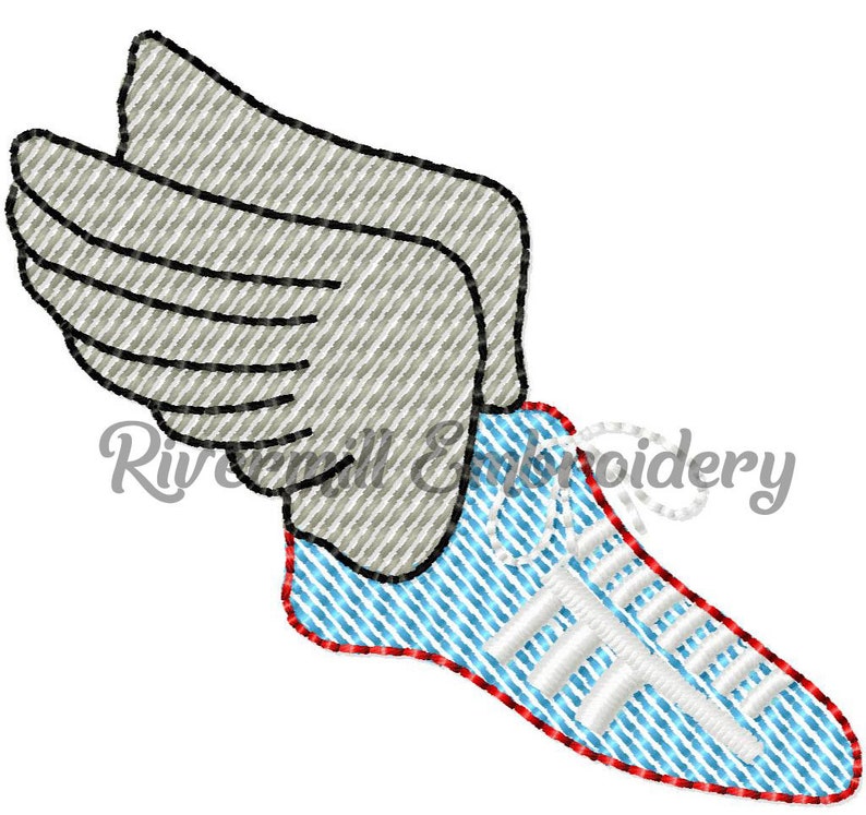 Mini Sketch Style Track Shoe Machine Embroidery Design - 3 Sizes - Etsy