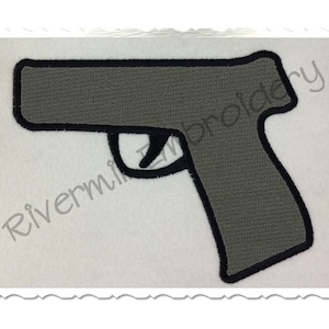 Applique Gun Machine Embroidery Design - 4 Sizes - Instant Download PES ...
