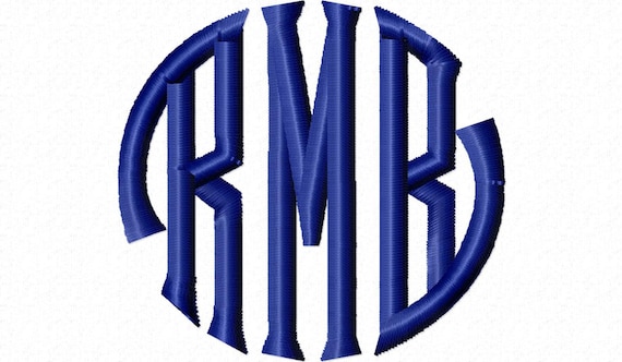 Custom Seal 3 Letter Monogram Embroidery Design | Etsy