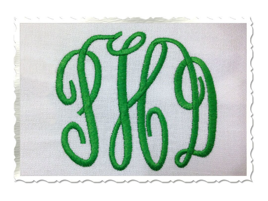 Classic 3 Letter Monogram Machine Embroidery Font Alphabet - 3 Sizes ...