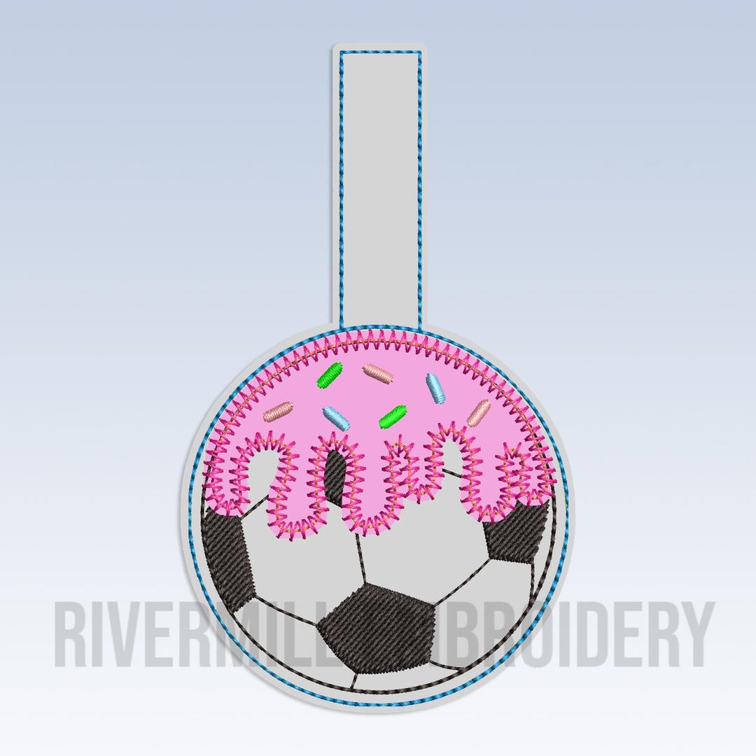 Soccer Ball With Ice Cream Drips in the Hoop Snap Tab Key Fob Machine ...