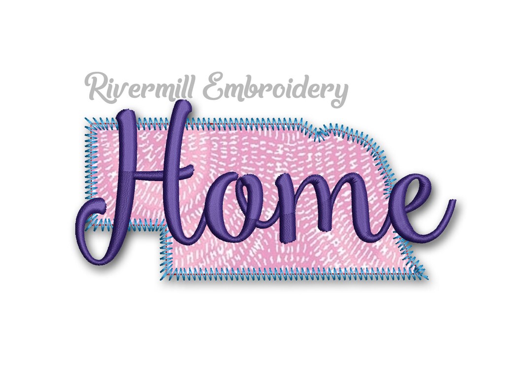 Nebraska Home Zig Zag Applique Machine Embroidery Design 4 Sizes - Etsy