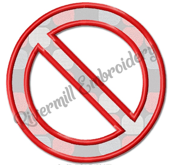 Applique No Symbol Circle With Cross Bar Machine Embroidery | Etsy
