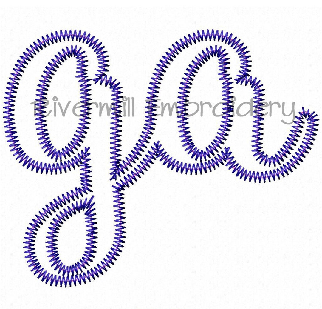 GA Georgia Zig Zag Applique Machine Embroidery Design - 4 Sizes ...