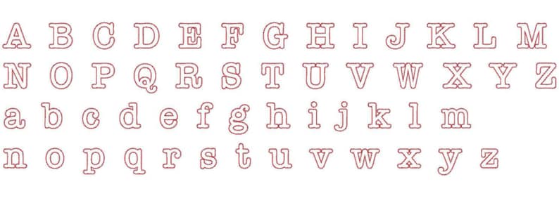 Zig Zag Typewriter Applique Machine Embroidery Font Monogram Etsy