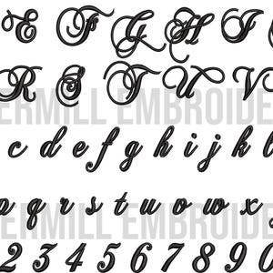 Chopin Script Machine Embroidery Font Monogram Alphabet - 3 Sizes - BX ...