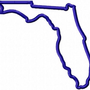 State of Florida Applique Machine Embroidery Design - 4 Sizes - Instant ...